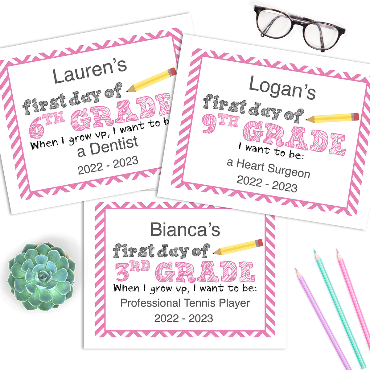 Editable First Day of School Printable Signs - Preschool, Kindergarten ...