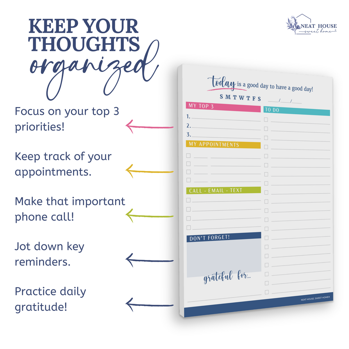 To Do List Notepad for Work Organization, Teacher To Do List, Work Pla ...