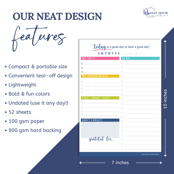 Teacher Notepad to Stay Organized - Daily Planner Undated for Students ...