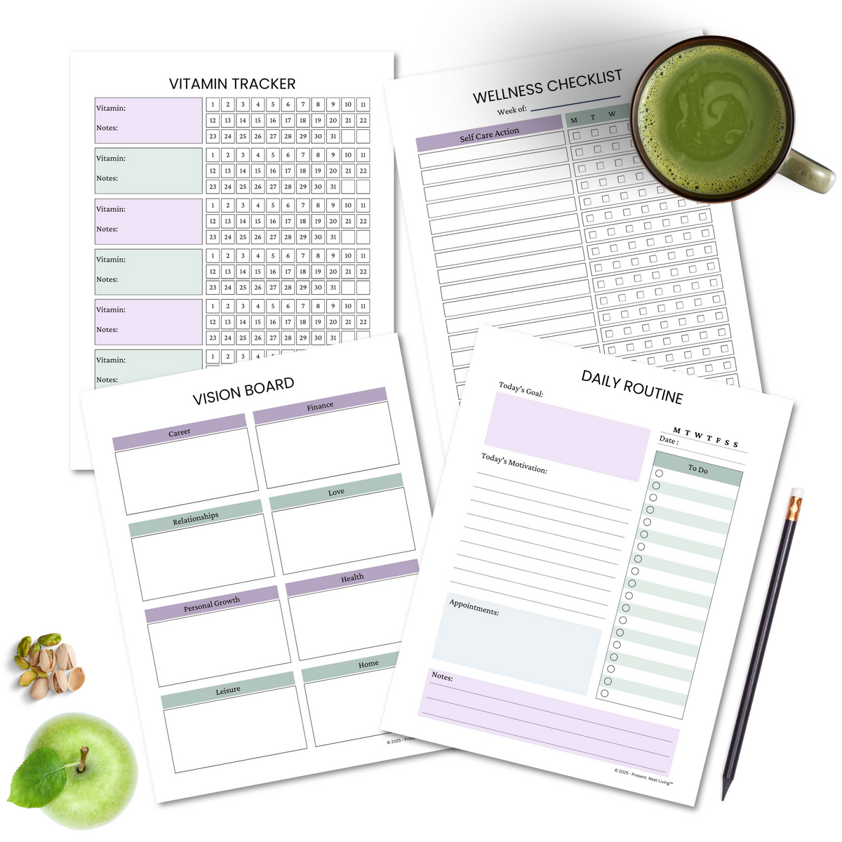 Wellness Planner Printable (23 pages) - PDF Instant Download and Print ...